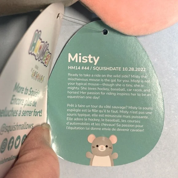 Squishmallows | Toys | Misty Mouse Squishmallows Hug Mee Version Rare ...